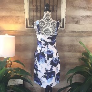 Bisou Bisou | Dresses | Bisou Bisou Blue Rose Fitted Dress | Poshmark